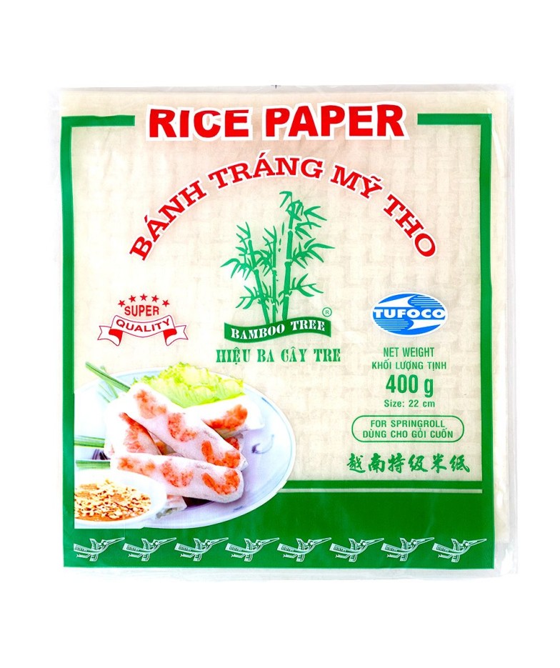 Comprar ONLINE Papel de arroz 22cm cuadrado Bamboo tree tufoco 400g ...